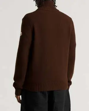 Moncler Zip Through Ribbed Jumper