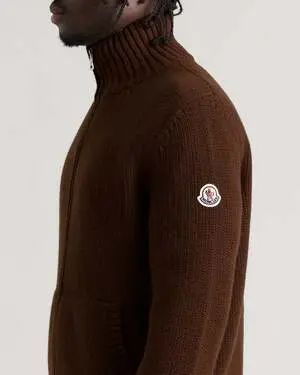 Moncler Zip Through Ribbed Jumper