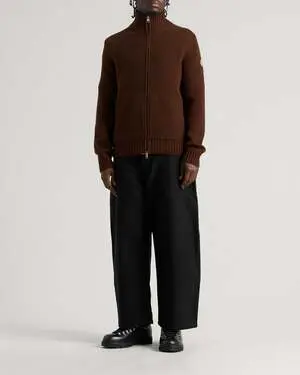 Moncler Zip Through Ribbed Jumper