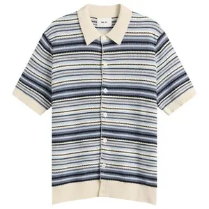 Nn07 Nolan Stripe Polo Cardigan - Navy Multi
