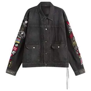 MASTERMIND WORLD Patched Denim Jacket - Black