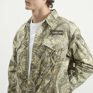 BILLIONAIRE BOYS CLUB Diamonds & Dollars Tree Trucker J Jacket