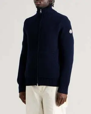Moncler Zip Through Ribbed Jumper