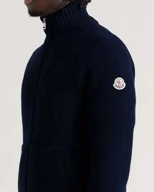 Moncler Zip Through Ribbed Jumper