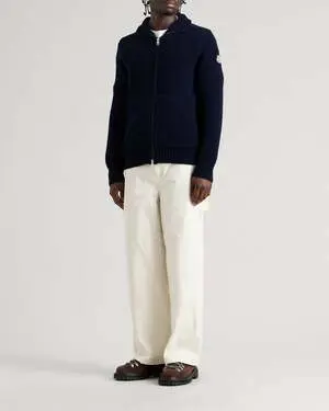 Moncler Zip Through Ribbed Jumper