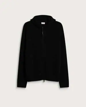 Moncler Boucle Knitted Hoodie - Black