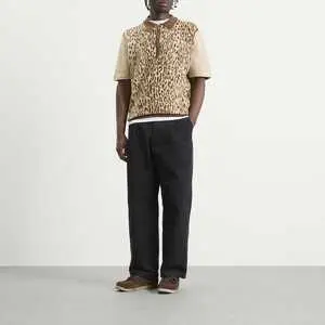 BEAMS Animal Jacquard Knit Polo
