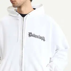 Balenciaga Metal Merch Oversized Zip-up Hoodie