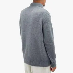 Norse Projects Rasmus Brushed Knit Polo - Mouse Grey
