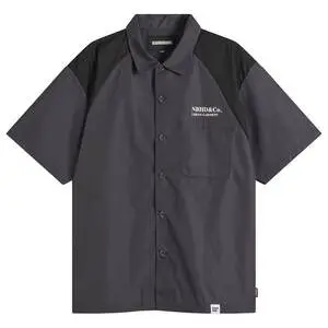NEIGHBORHOOD Classic 2-tone Shorts Sleeve Work Shirt 2 - Black