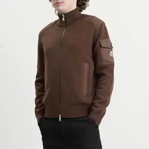 Moncler Hybrid Wool Zip Through Jacket