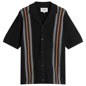WAX LONDON Ivy Cotton Stripe Vacation Shirt - Black/multi