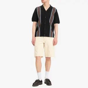 WAX LONDON Ivy Cotton Stripe Vacation Shirt - Black/multi