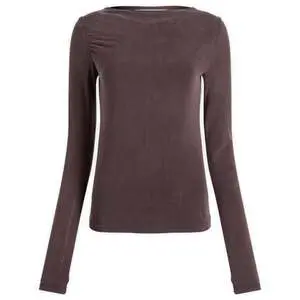 PEACHY DEN Kylie Long Sleeve Top - Chocolate