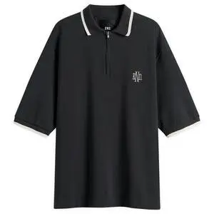END. Piquet Polo - Cinder Black/off White