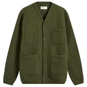 Universal Works Wool Fleece Cardigan Presented By - Olive