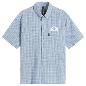 NO PROBLEMO Alien-o Print Check Shirt - Blue