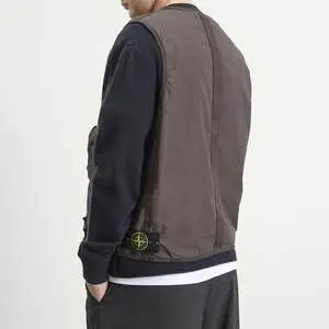 Stone Island Cotton Nylon Micro Ripstop Utility Vest Jacket
