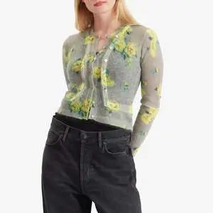 Acne Studios Kahoo Printed Overwashed Mohair Cardigan