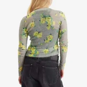 Acne Studios Kahoo Printed Overwashed Mohair Cardigan