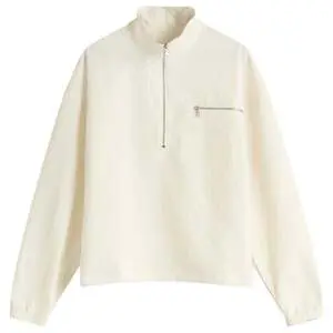 MKI MIYUKI ZOKU Seersucker Quarter Zip Sweatshirt - Bone