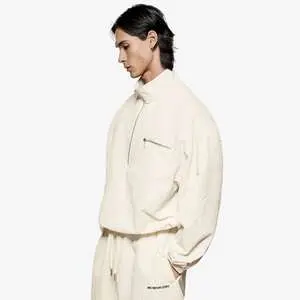 MKI MIYUKI ZOKU Seersucker Quarter Zip Sweatshirt