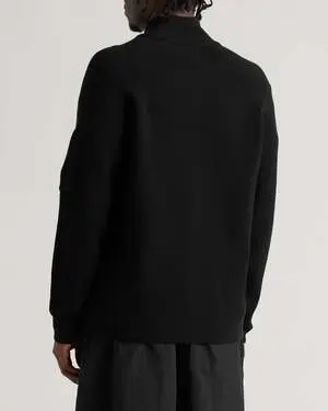 C.P. COMPANY Waffle Knit Lens Zip Cardigan
