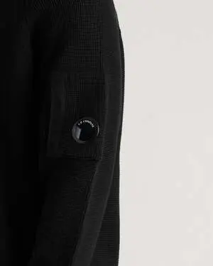 C.P. COMPANY Waffle Knit Lens Zip Cardigan