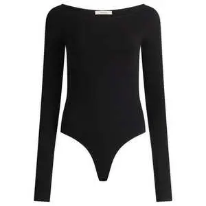 ENTIRE STUDIOS Scoop Neck Bodysuit - Black