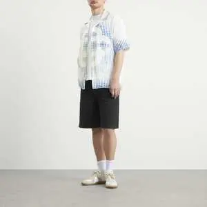 Casablanca Pills Cuban Collar Linen Shorts Sleeve Shirt