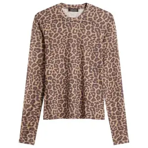 ANINE BING Sylvie Long Sleeve T-shirt - Leopard