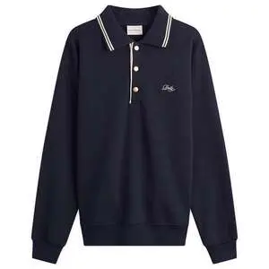 Drole De Monsieur Logo Long Sleeve Polo - Navy