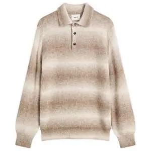 Nn07 Alfie Alpaca Knitted Polo - Light Camel