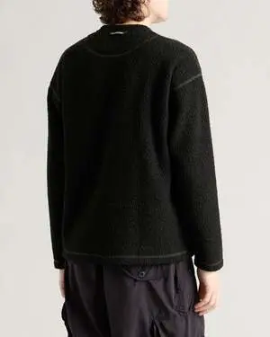 AND WANDER Re Wool Jq Crew Sweatshirt - Black