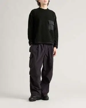 AND WANDER Re Wool Jq Crew Sweatshirt - Black
