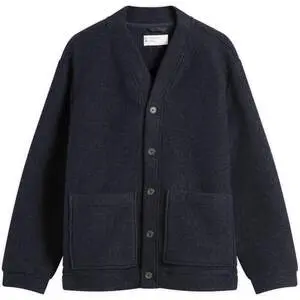 Universal Works Presented Wool Fleece Adv Cardigan - Navy