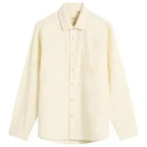 Folk Embroidery Direction Babycord Shirt - Ecru
