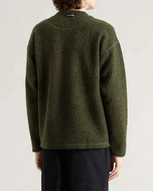 AND WANDER Re Wool Jq Crew Sweatshirt - Khaki