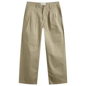 Universal Works Twill Double Pleat Pant - Stone