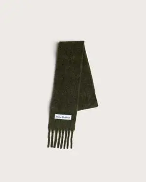 Acne Studios Vally Skinny Scarf - Forest Green