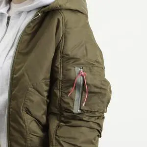 PEACHY DEN The Penny Flight Jacket - Moss