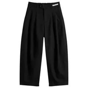 PORTER JAMES Dart-knee Pleated Trousers - Black
