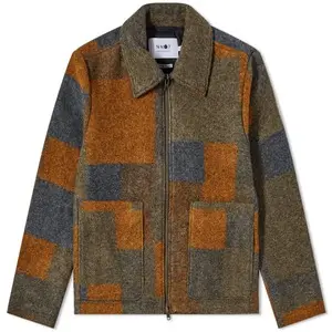 Nn07 Gael Wool Jacket - Brown Check