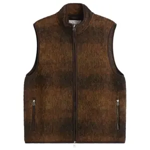 Universal Works Alps Fleece Climbing Gilet Jacket - Brown