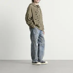 THUG CLUB Tribal Denim Jeans - Blue