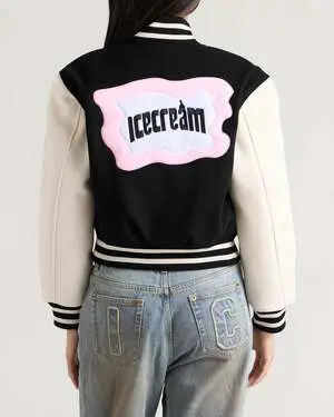 ICECREAM Cropped Varsity Jacket