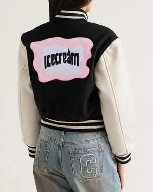 ICECREAM Cropped Varsity Jacket