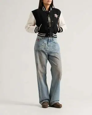 ICECREAM Cropped Varsity Jacket