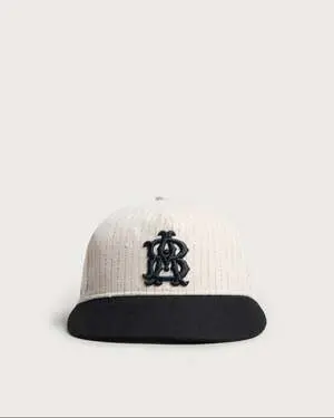 ABOUT:BLANK Monogram Pinstripe Cap - Beige/black