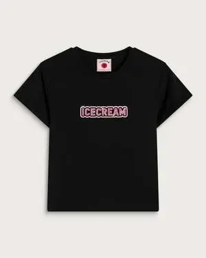 ICECREAM Glitter Baby T-shirt - Black